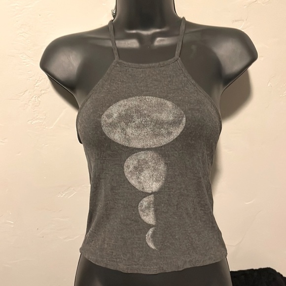 La Hearts | Tops | High Neck Moon Phase Crop Top | Poshmark